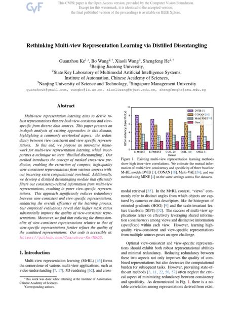 Ke Rethinking Multi View Representation Learning Via Distilled Disentangling Cvpr 2024 Paper Pdf