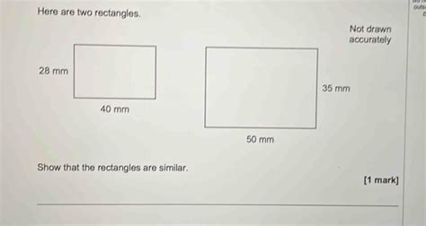 Solved Here Are Two Rectangles Outs Not Drawn Curately Show That The