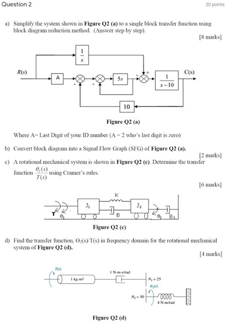 solved question 2 20 points a simplify the system shown in