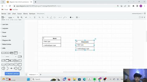 Tutorial Class Diagram Dengan Draw Io Youtube