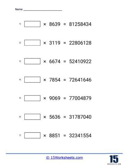 4 Digit Multiplication Worksheets 15