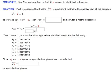 Solved Use Newtons Method To Find 6 Squareroot 3 Correct To