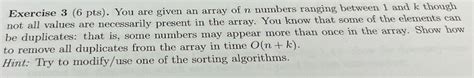 Solved Exercise 3 6 Pts You Are Given An Array Of N