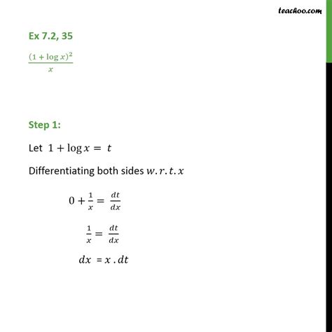 Ex 72 35 Integrate 1 Log X2 X Cbse Ncert Ex 72