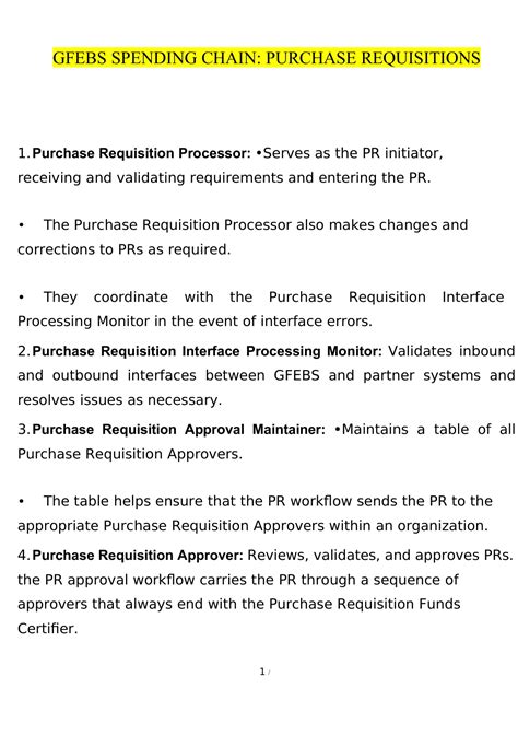 Gfebs Spending Chain Purchase Requisitions Gfebs Stuvia Us