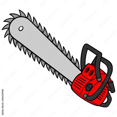 Chainsaw A Cartoon Illustration Of A Lumberjacks Chainsaw Stock