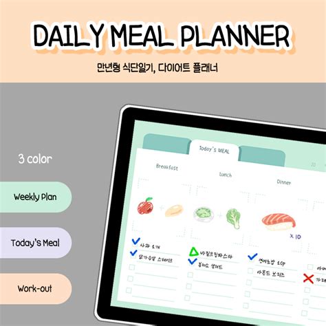 매일매일 식단일지 다이어트 플래너 만년형 위버딩