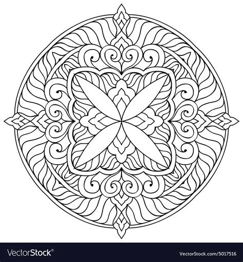 Mandala Round Ornament Pattern Royalty Free Vector Image