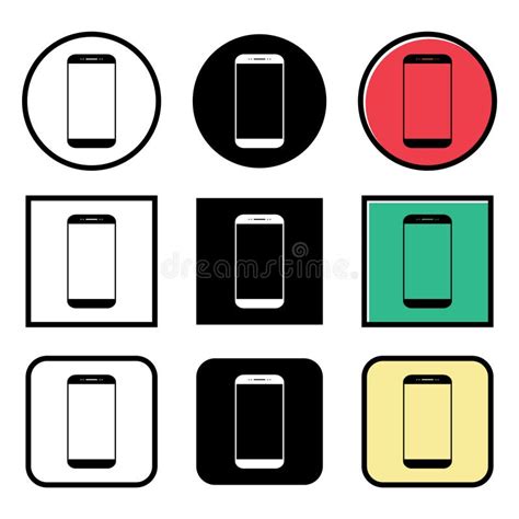 Set Of Mobile Telephone Smartphone Icon Chat Web Internet Communication Vector Illustration