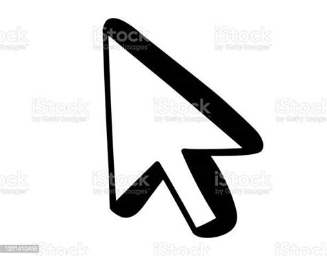 Hand Drawn Computer Mouse Click Pointer Cursor Arrow Icon In Doodle Style Application And Web