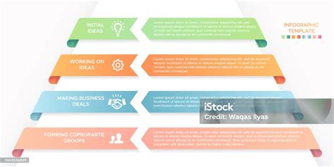 Business Infographic Design Template Pyramid Workflow Hierarchy Diagram Stock Illustration