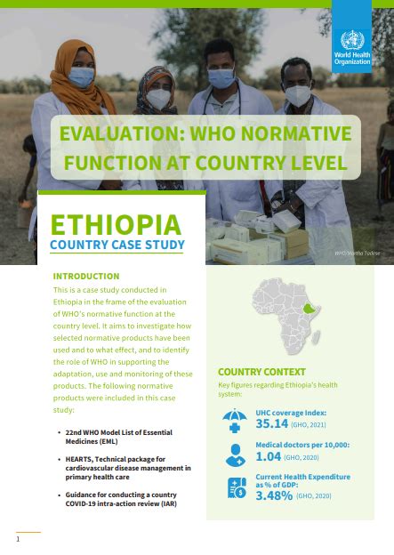 Evaluation Of Who Normative Function At Country Level Ethiopia Country