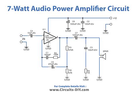 7 Watt Audio Power Amplifier Circuit Using Tda2003