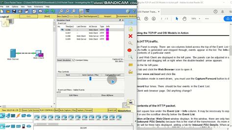 Investigating The Tcpip And Osi Models In Action Packet Tracer Youtube