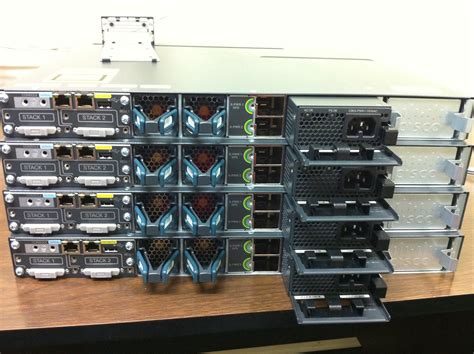 Cisco 3750 X Switches Rear Four 3750 X 48 Port 10 100 1… Flickr