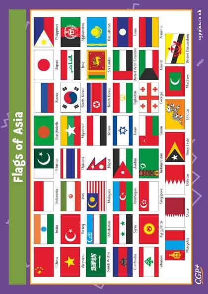 Flags Of Asia Poster Cgp Plus