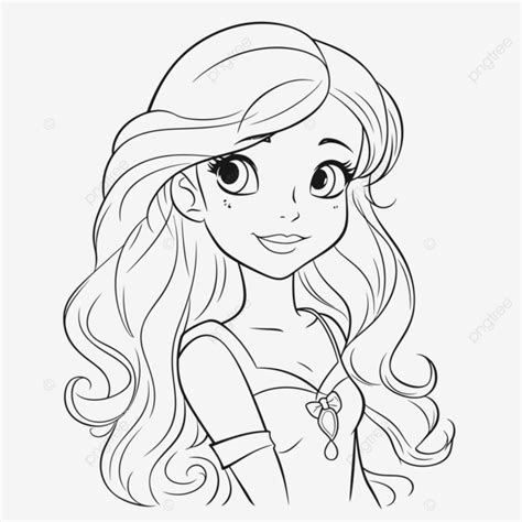 Cute Princess Coloring Pages Outline Sketch Drawing Vector Wing