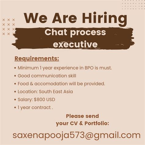 Pooja Saxena On Linkedin Hiring Urgenthiring Bpojobs Bpo Chatprocess Experiencerequired