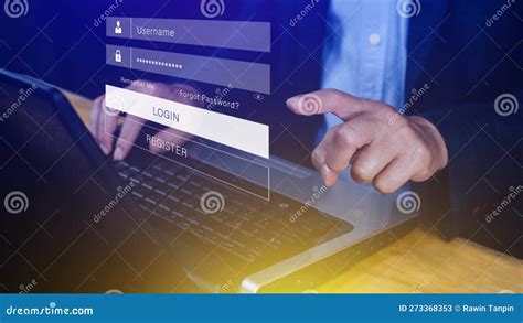 Cyber Security And Security Password Login Online Concept Hands Typing And Entering Username And
