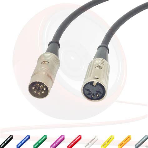 MIDI Extension Cable 5 Pin Din Lead Male To Female Plug Socket Phantom Power EBay