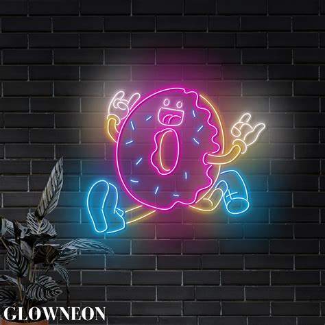 Glowneon Funny Donut Wall Led Light Donut Bakery Shop Neon Wall Art