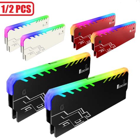 最新 2 件內存 ram rgb 冷卻器散熱器冷卻背心散熱片用於 diy pc 遊戲超頻 mod ddr ddr3 ddr4 朝日新泰商貿