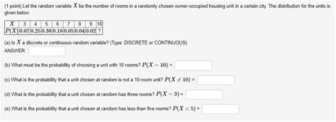 solved 1 point let the random variable x be the number of