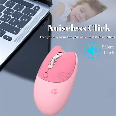Buy Attoe Cute Wireless Mouse 2 4g Cordless Silent Mice For Girls Kawaii Mouse With Usb Receiver