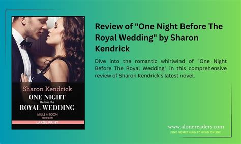 Review Of One Night Before The Royal Wedding By Sharon Kendrick Alonereaders Com