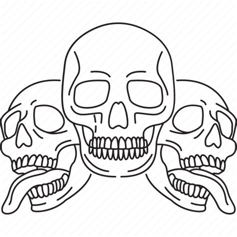 Skull Three Skulls Skeleton Danger Head Dead Halloween Icon Download On Iconfinder