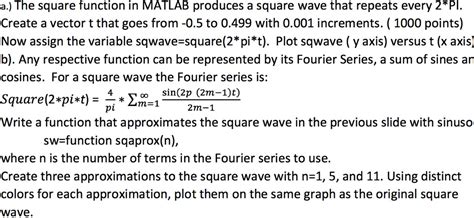 solved a the square function in matlab produces a square