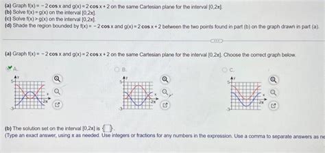 Solved A Graph F X Cosx And G X Cosx On The Same Chegg Com