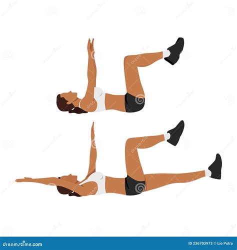 Woman Doing Dead Bug Exercise Abdominals Exercise Stock Illustration