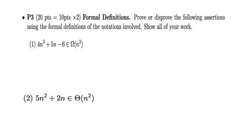 solved p3 20 pts 10pts ×2 formal definitions prove or