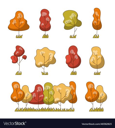 Tree Nature Forest Grass Plant Garden Orange Vector Image