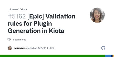 Epic Validation Rules For Plugin Generation In Kiota · Issue 5162 · Microsoftkiota · Github