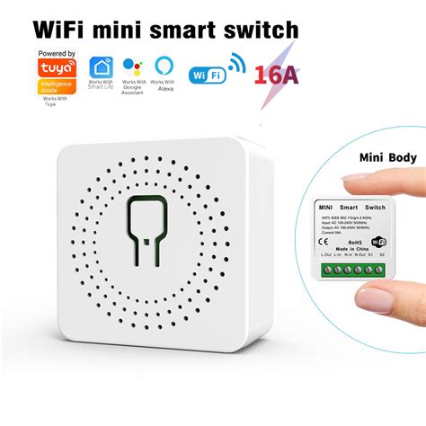 Tuya WiFi switch 16A Mini DIY LED Light switch Hỗ trợ Smart Life APP hoạt động với Google Home