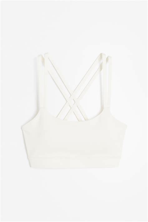 Womens White Light Support Sports Bra In Softmove™ Handm Gb