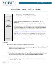 Task Pdf Babe Assessment ASSESSMENT TASK QUESTIONING Conditions Of Assessment Babe