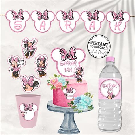 Minnie Mouse Pink Birthday Party Package Birthday Printables Etsy