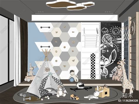 现代儿童玩具房su模型下载【id 1136284328】 知末su模型网