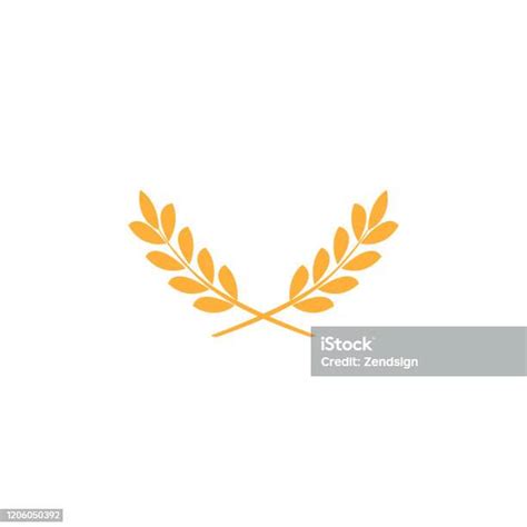 밀 또는 보리 귀 수확 밀 곡물 성장 쌀 줄기 와 전체 빵 곡물 또는 필드 시리얼 영양 호밀 곡물 농산물 귀 기호 월계수 벡터 아이콘입니다 격리된 벡터 아이콘 1위에 대한