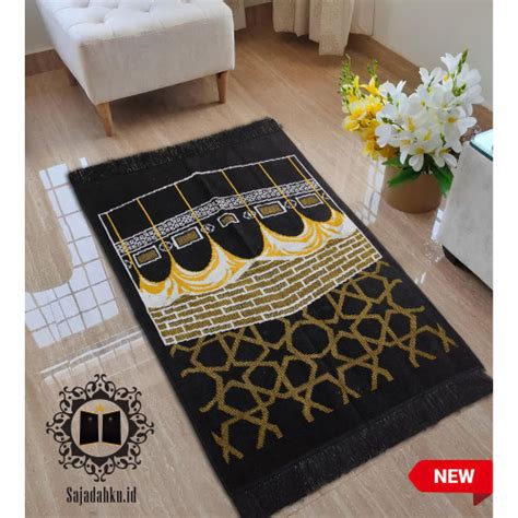 Promo Sajadah Kiswah Impor Turki Tebal Empuk Black Edition Ukuran Midi