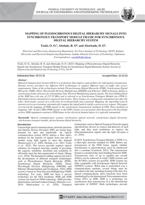 Pdf Mapping Of Plesiochronous Digital Hierarchy Signals Into