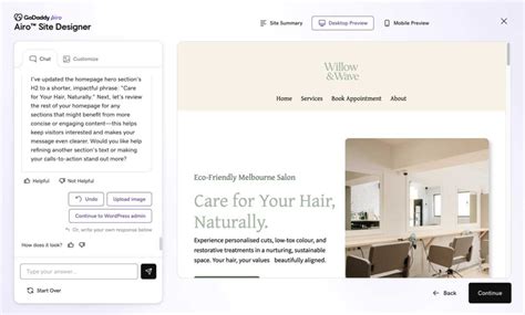 Godaddys Ai Powered Airo Site Designer Creates Wordpress Sites In