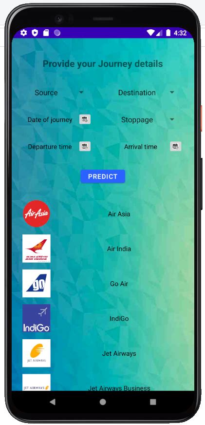 GitHub Manideep Kalyanam Flight Fare Prediction Android Application Flight Fare Prediction
