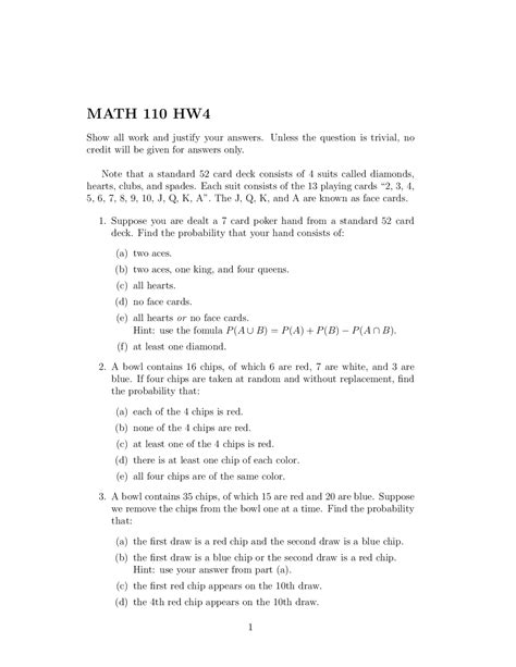 3 Questions On Elementary Mathematics Assignment 4 Math 110 Assignments Mathematics Docsity