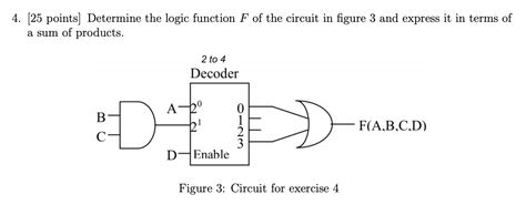 Solved 4 25 Points Determine The Logic Function F Of The
