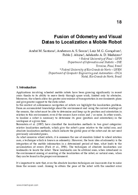 Pdf Fusion Of Odometry And Visual Datas To Localization A Mobile