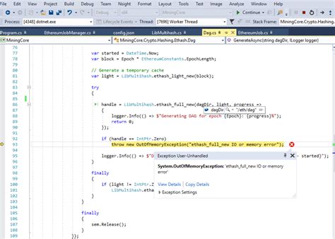 Eth Etc Dag Creation Error Systemoutofmemoryexception Ethashfullnew Io Or Memory Error